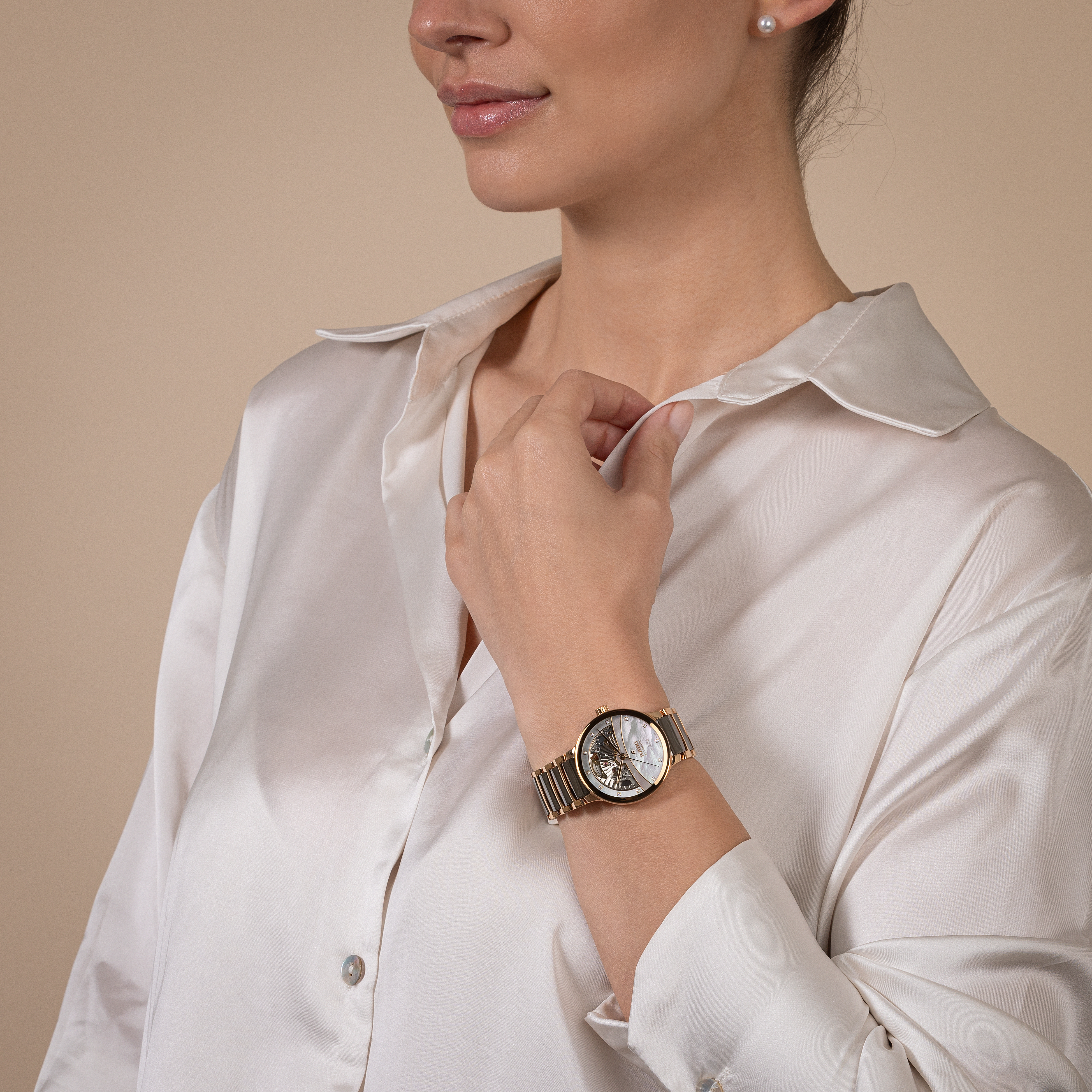 Centrix Automatic Diamonds Open Heart Stainless steel / PVD Watch ...