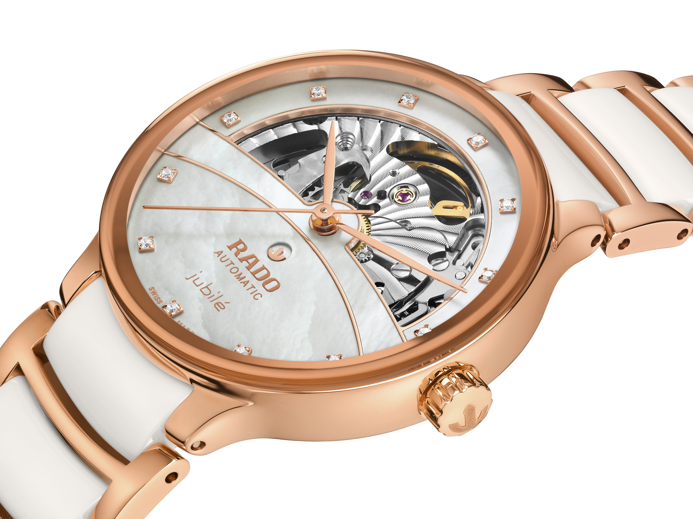 Centrix Automatic Diamonds Open Heart Damen PVD beschichteter Edelstahl ...