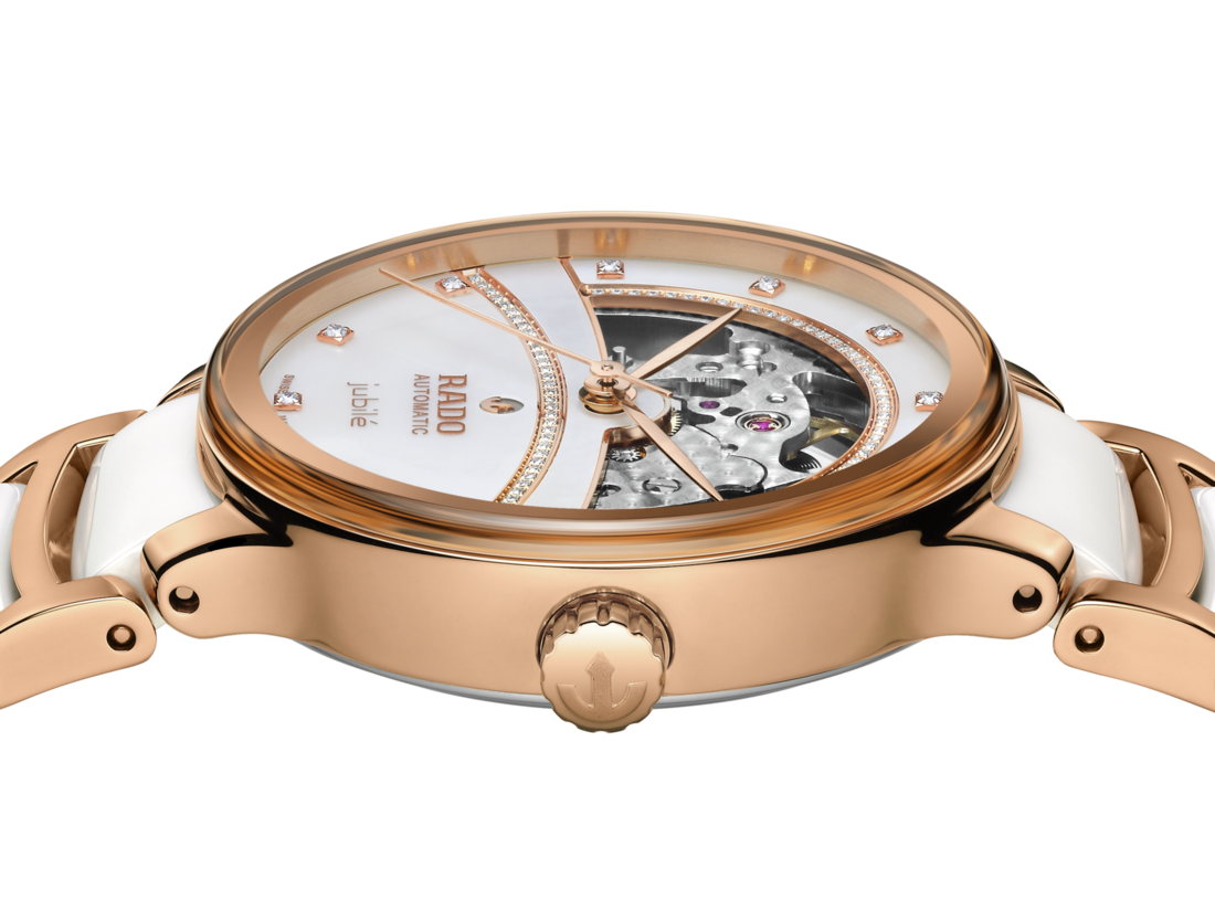 Centrix Automatic Diamonds Open Heart Damen PVD beschichteter Edelstahl ...