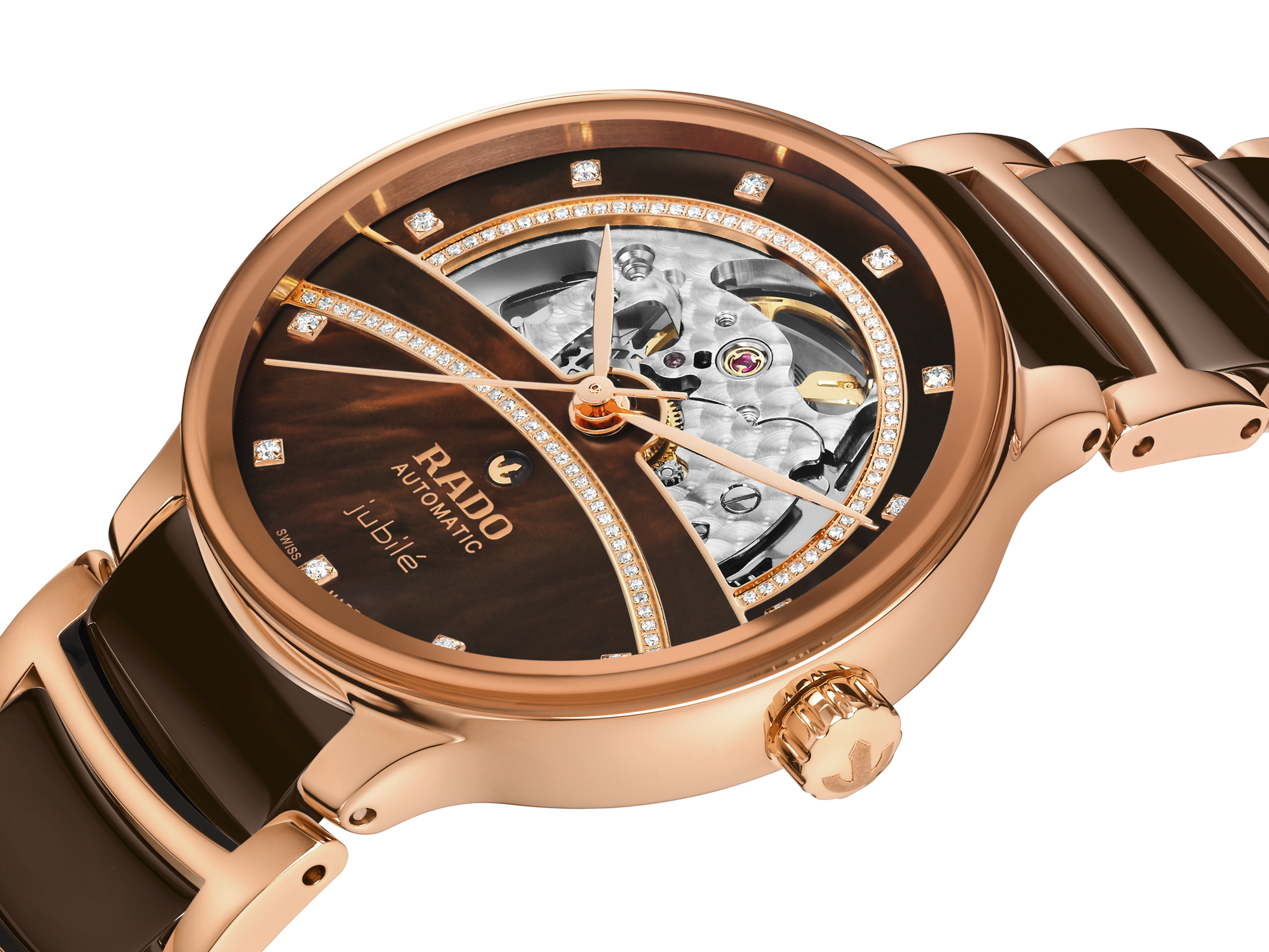 Centrix Automatic Diamonds Open Heart Damen PVD beschichteter Edelstahl ...