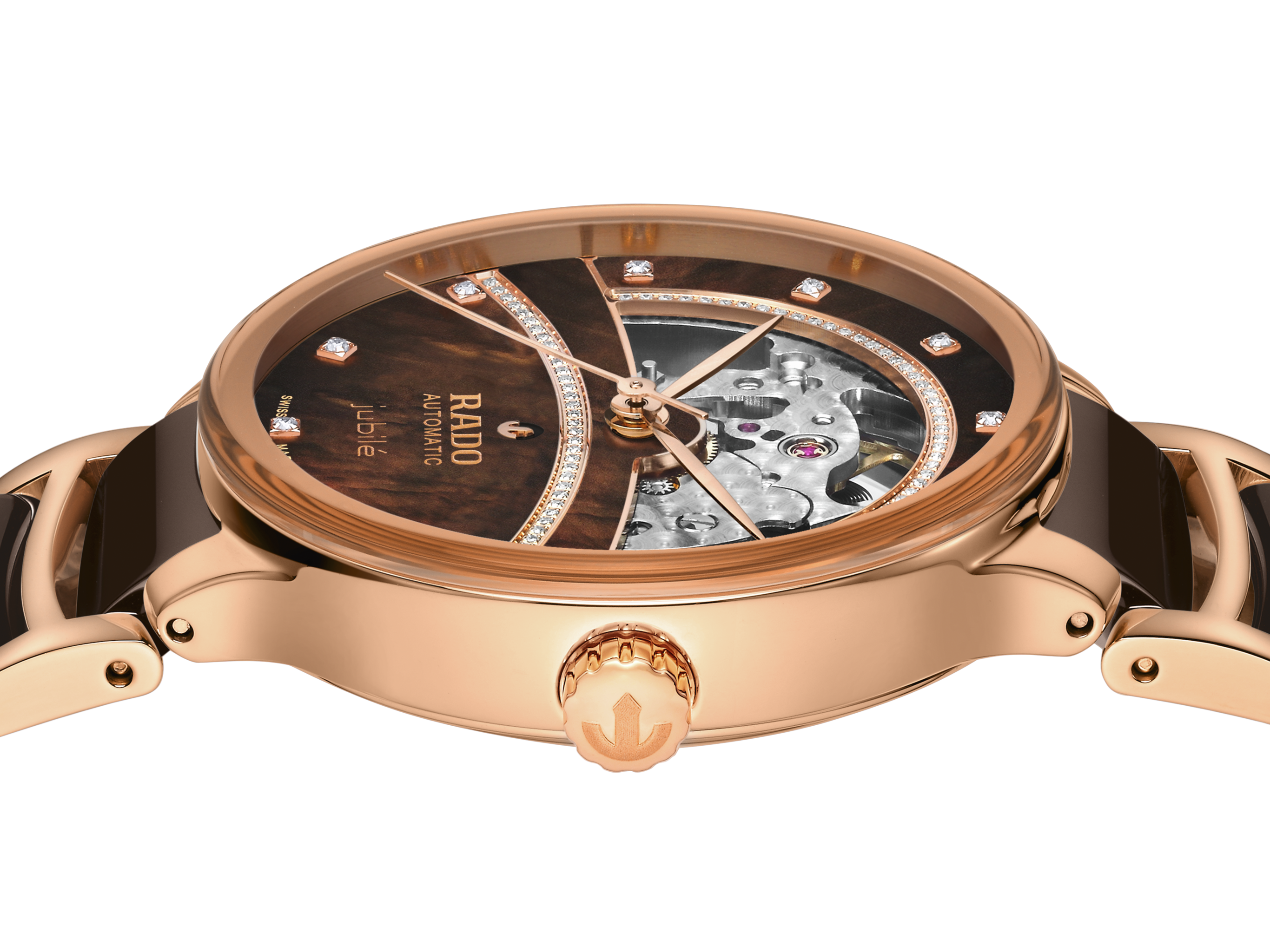 Centrix Automatic Diamonds Open Heart Damen PVD beschichteter Edelstahl ...