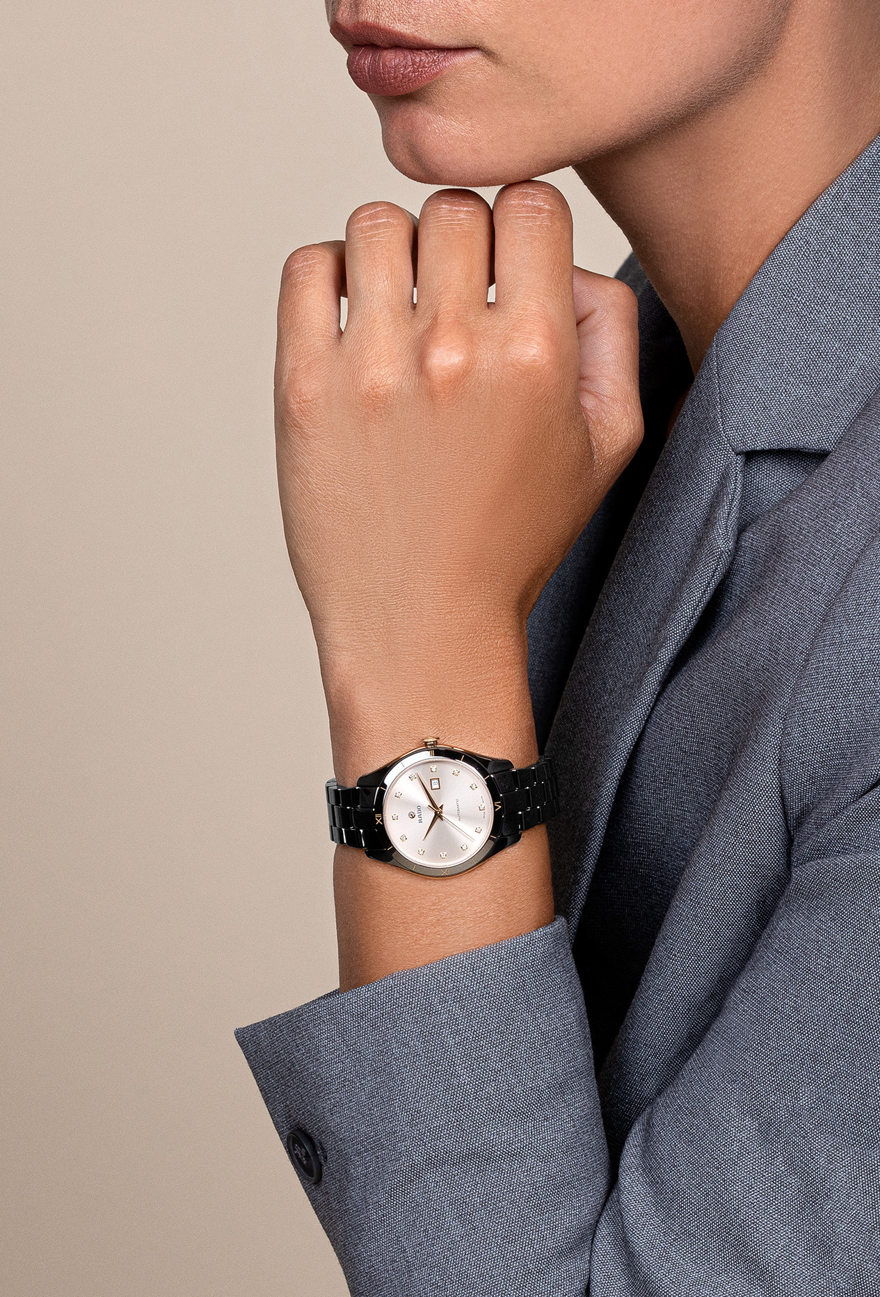 HyperChrome Automatic Diamonds Women Plasma High-Tech Ceramic Watch ...