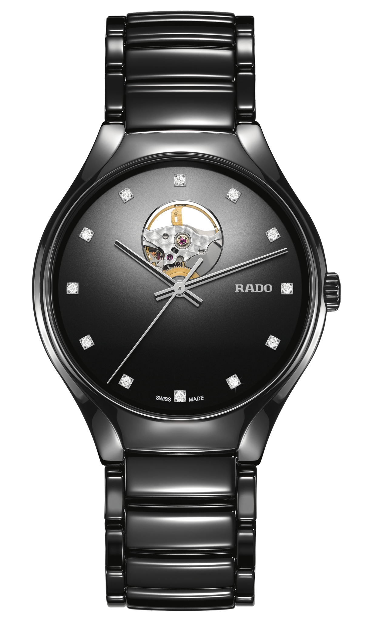 True Round Secret Diamonds Hightech-Keramik Uhr R27107732 | Rado ...