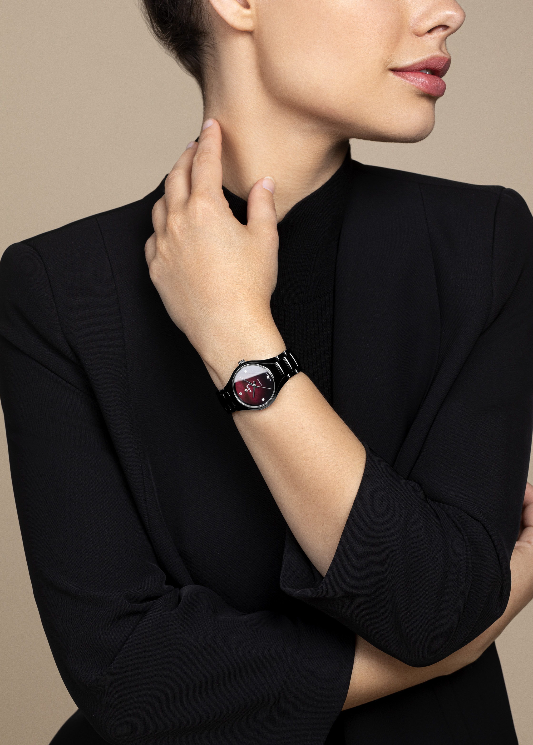 True Round Automatic Diamonds Women High-Tech Ceramic Watch R27242742 ...