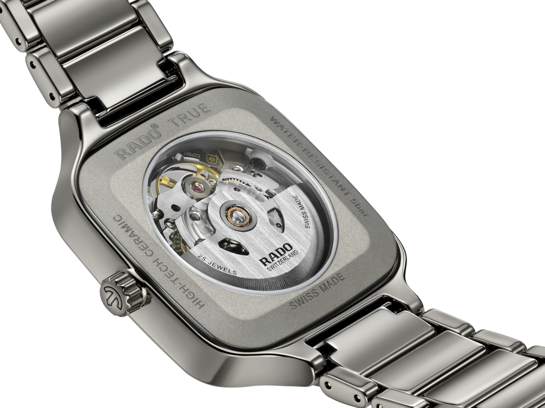 True Square Automatic Open Heart Unisex Plasma High-Tech Ceramic Watch ...