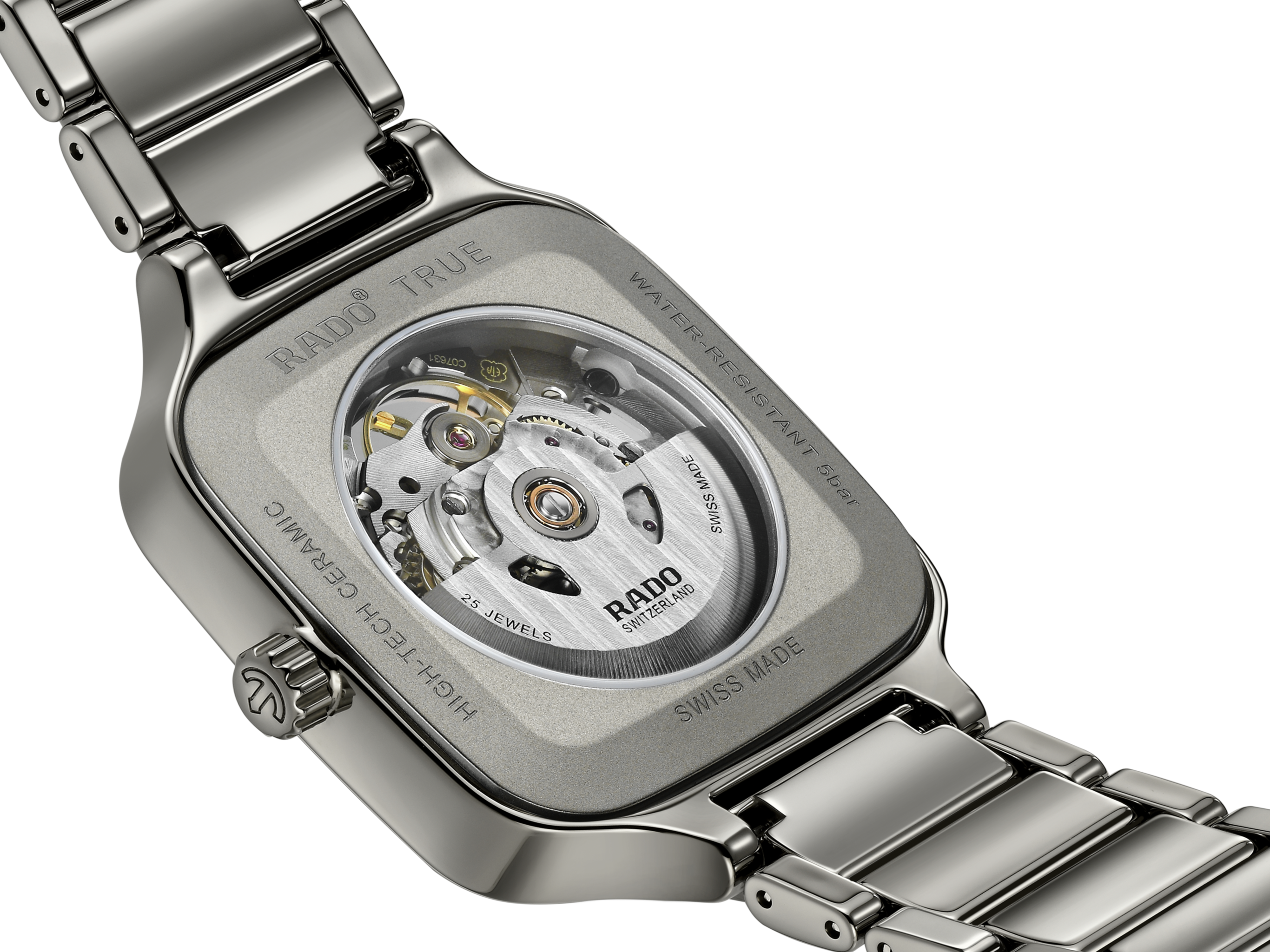 True Square Automatic Open Heart Unisex Plasma High-Tech Ceramic Watch ...