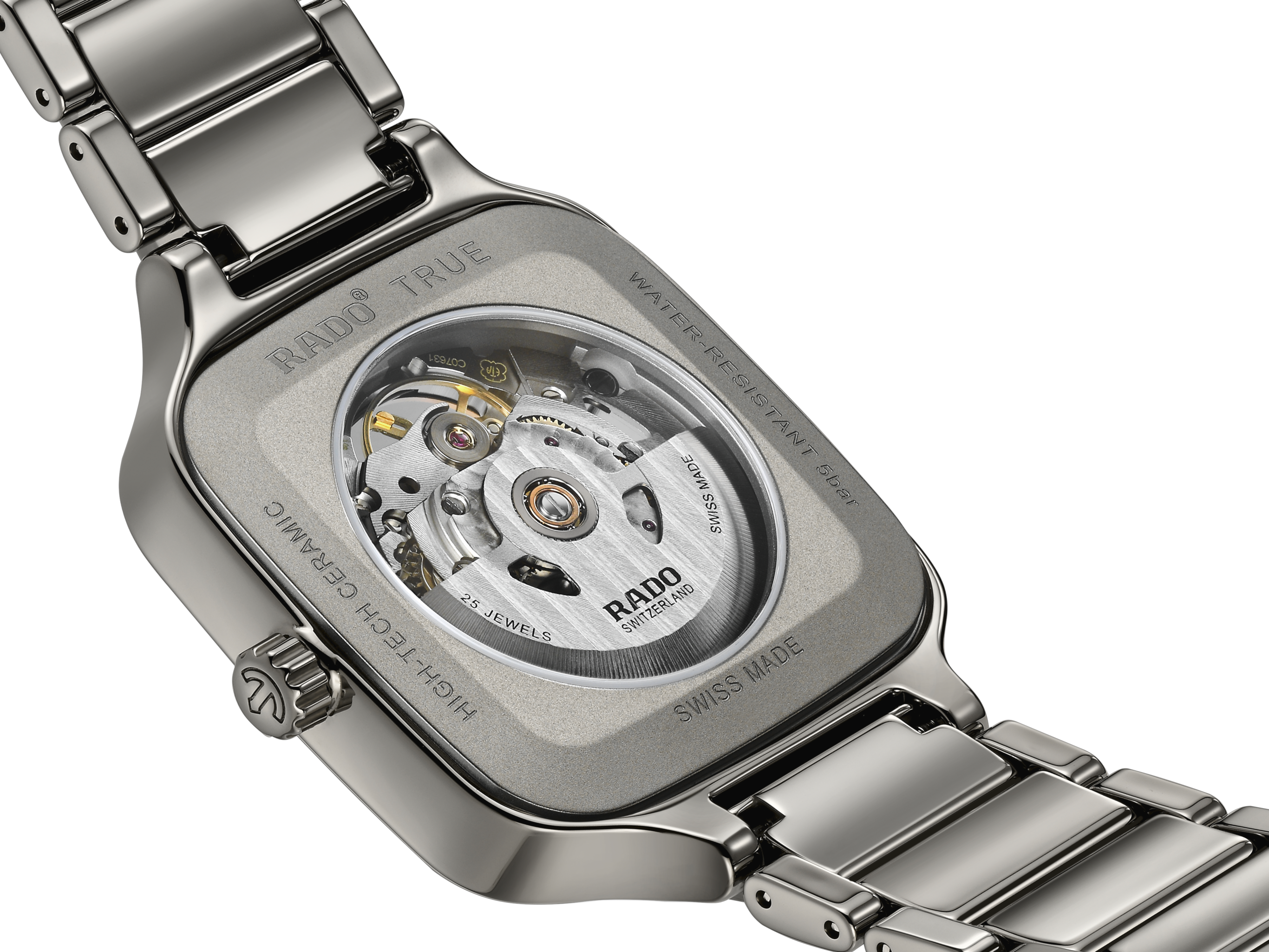 True Square Automatic Open Heart Plasma High-Tech Ceramic Watch ...