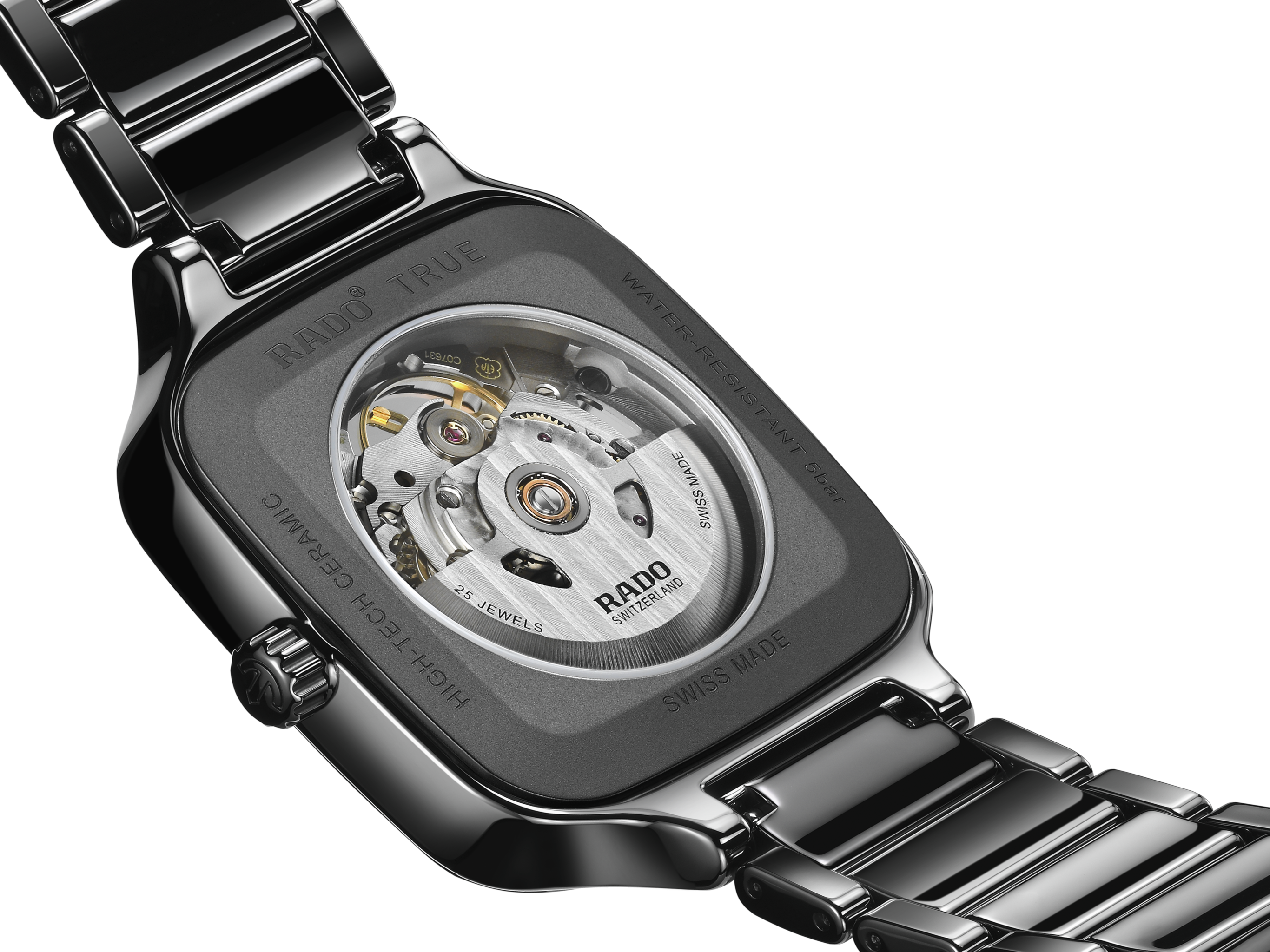 True Square Automatic Open Heart High-Tech Ceramic Watch R27086712 ...