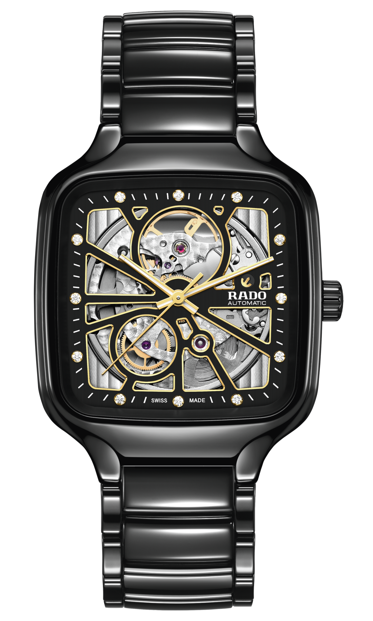 True Square Automatic Open Heart Plasma High-Tech Ceramic Watch ...