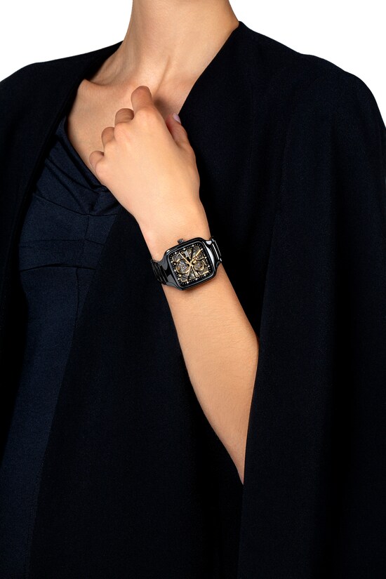 True Square Automatic Open Heart Unisex High-Tech Ceramic Watch ...