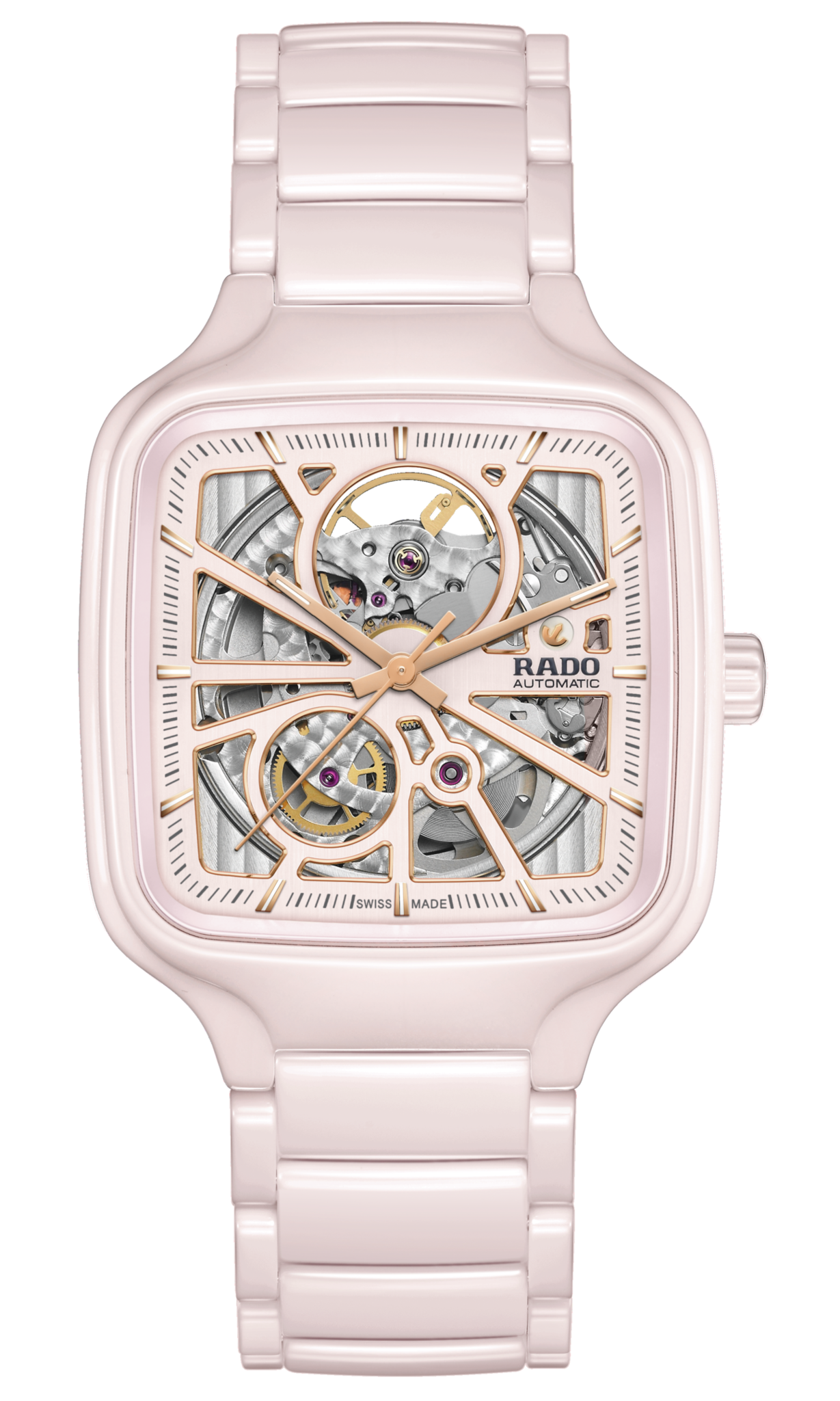 True Square Automatic Open Heart Women High-Tech Ceramic Watch ...