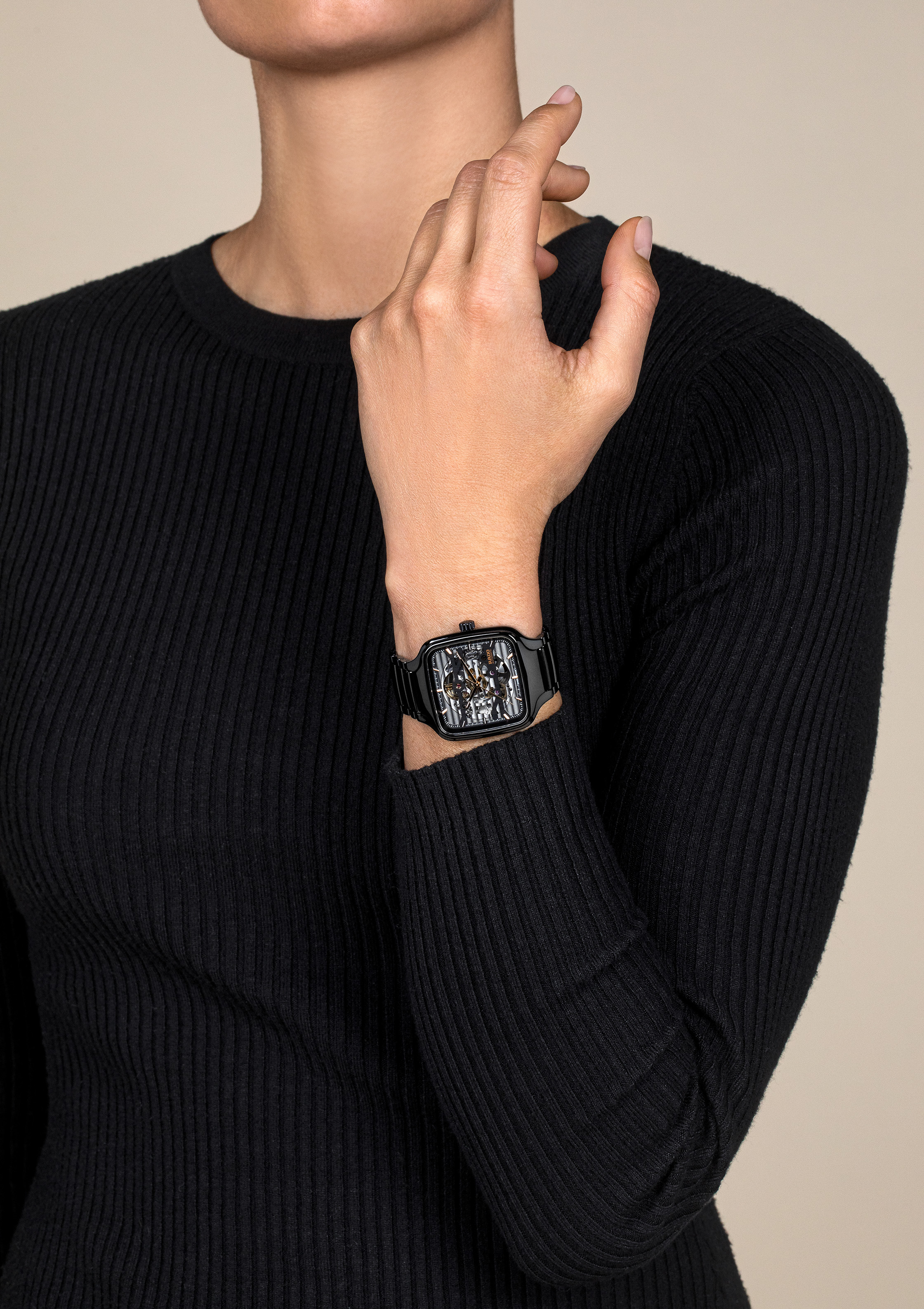 True Square Automatic Skeleton Unisex High-Tech Ceramic Watch R27124162 | Rado® Finland