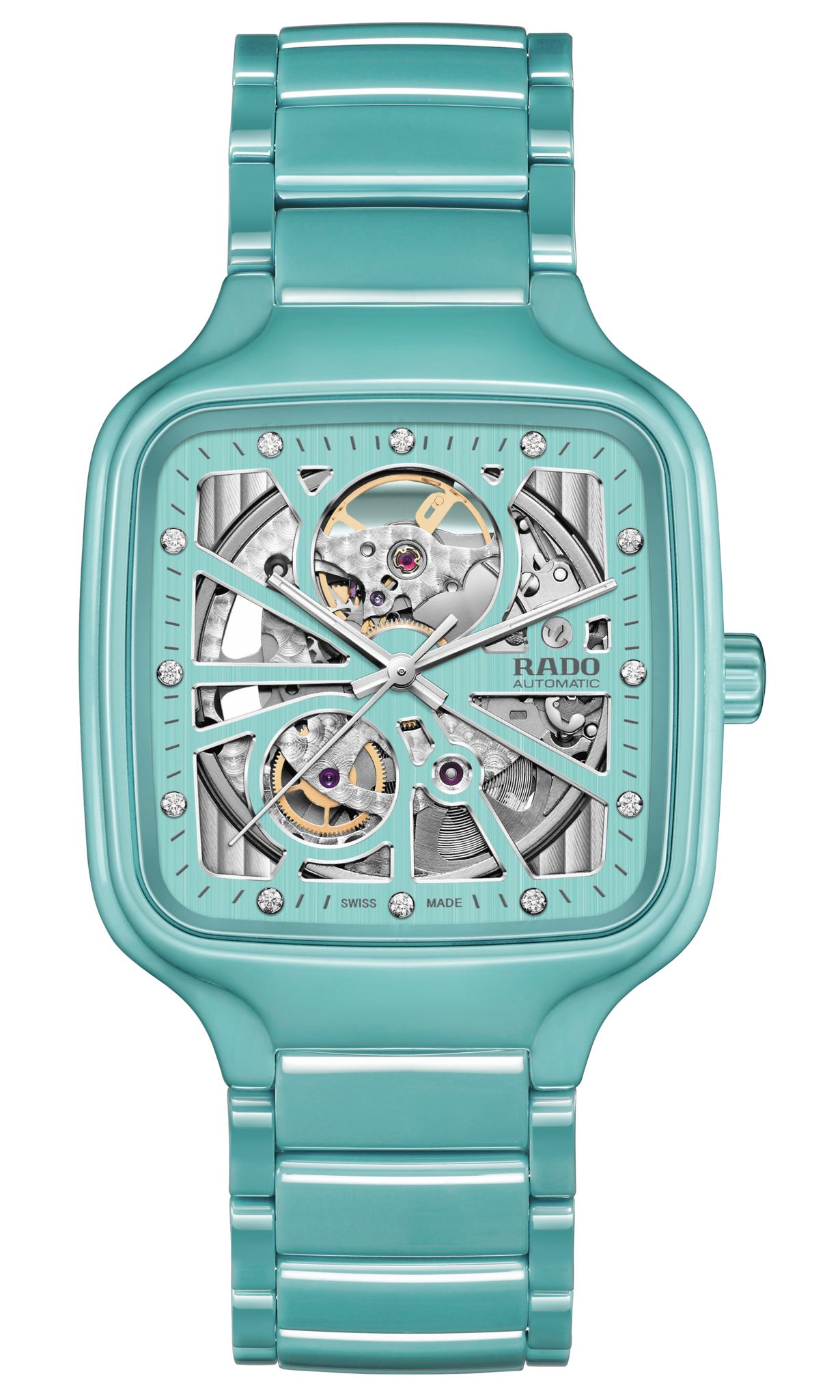 True Square Automatic Open Heart Plasma High-Tech Ceramic Watch ...