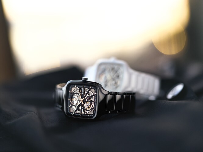 True Square Automatic Open Heart Unisex High-Tech Ceramic Watch ...