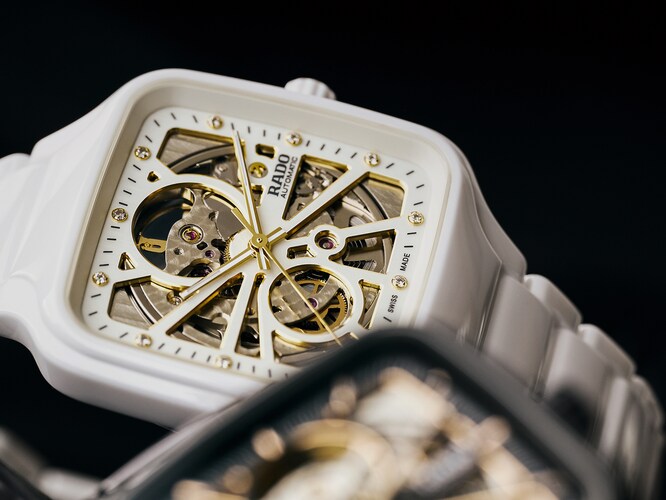 True Square Automatic Open Heart Unisex High-Tech Ceramic Watch ...